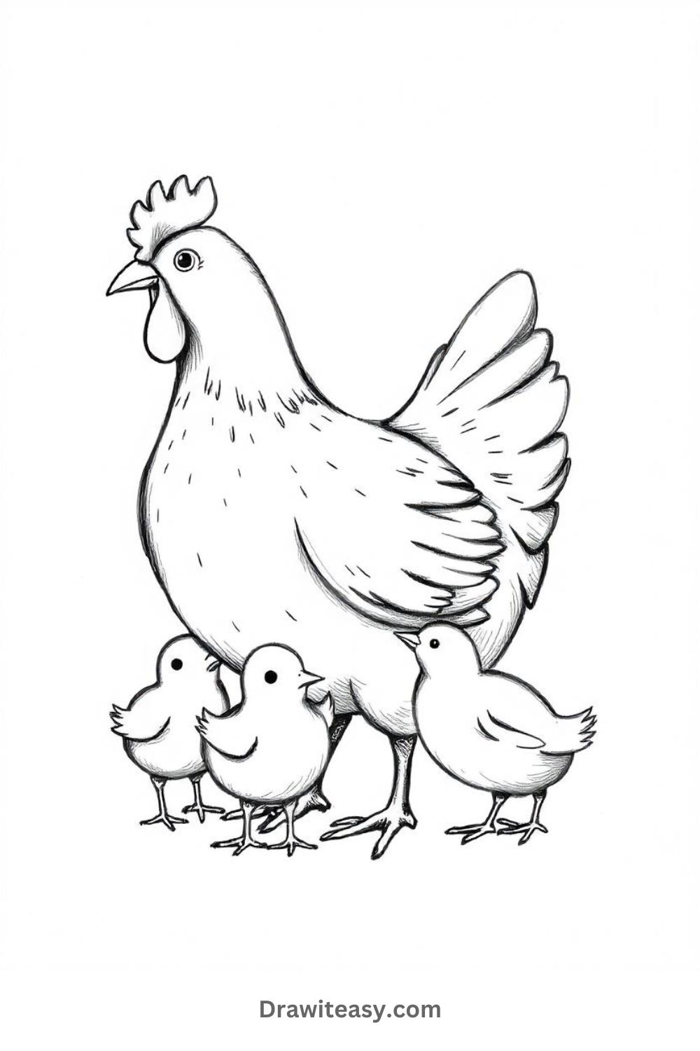 21 Easy Cute Chicken Drawing Ideas - Draw It Easy
