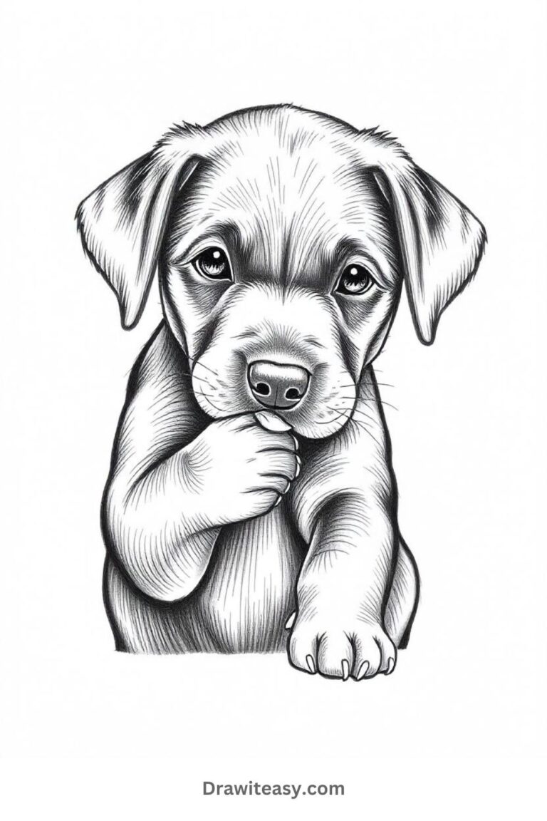 30 Cute Easy Dog Drawing Ideas - Draw It Easy