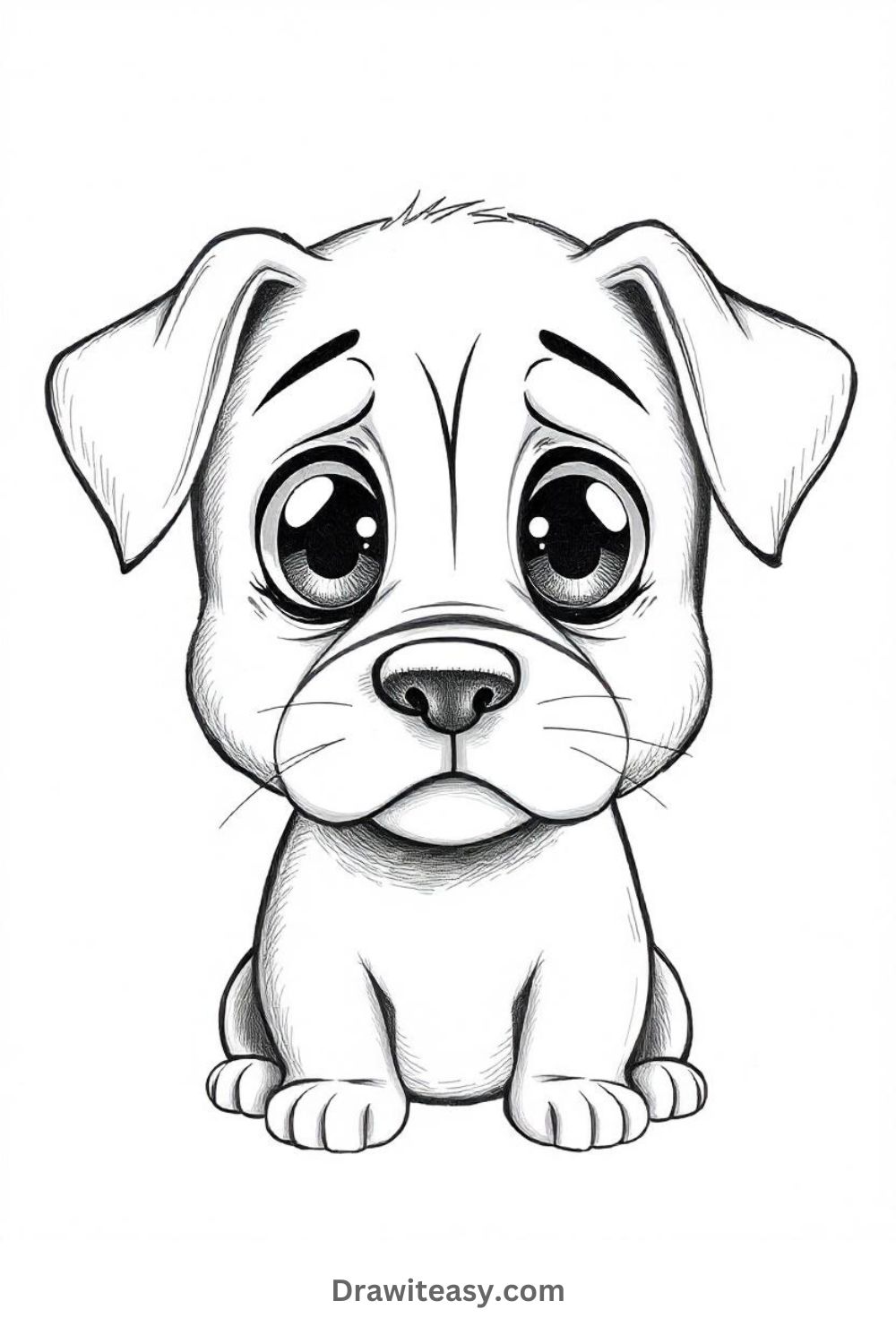 30 Cute Easy Dog Drawing Ideas - Draw It Easy