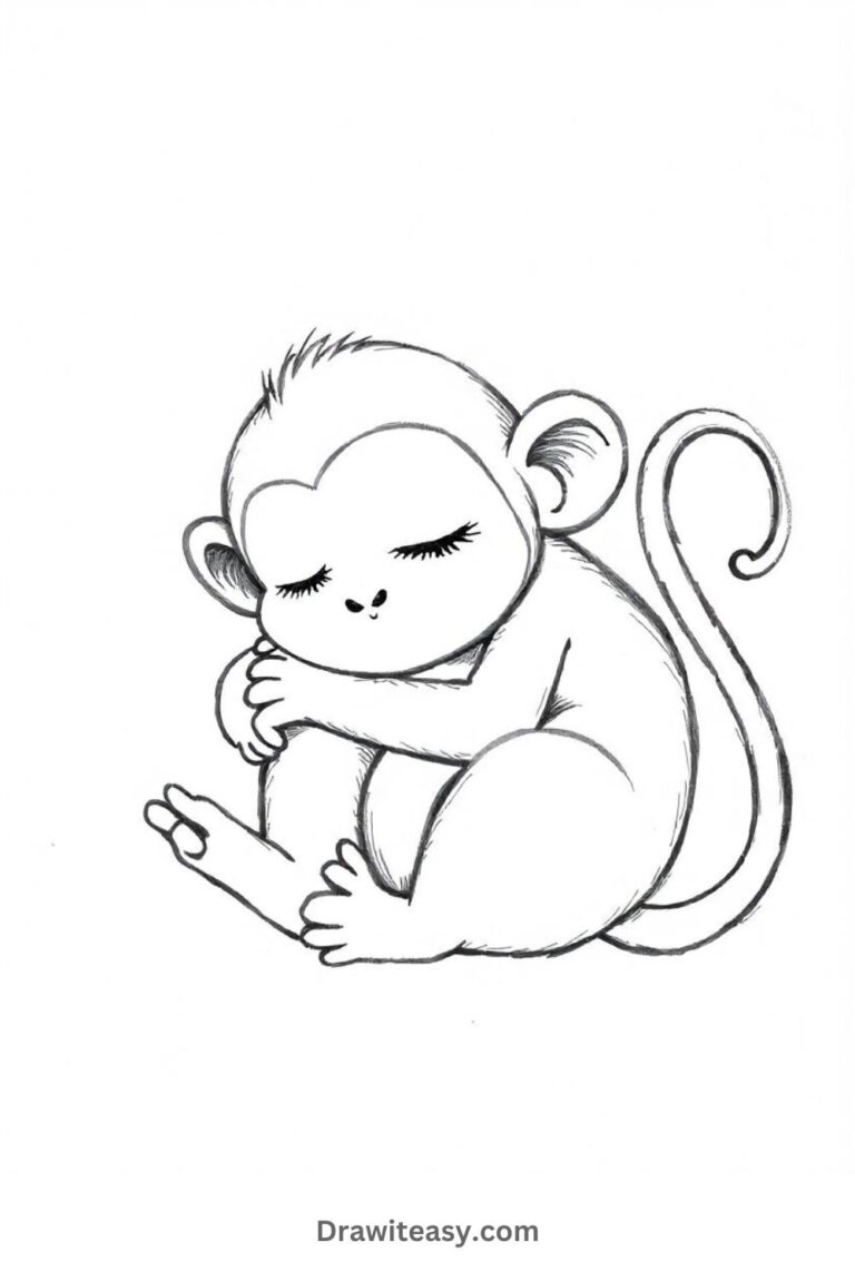 26 Cute Easy Monkey Drawing Ideas - Draw It Easy