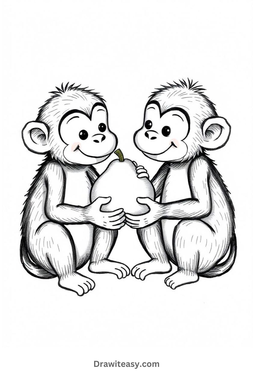 26 Cute Easy Monkey Drawing Ideas - Draw It Easy