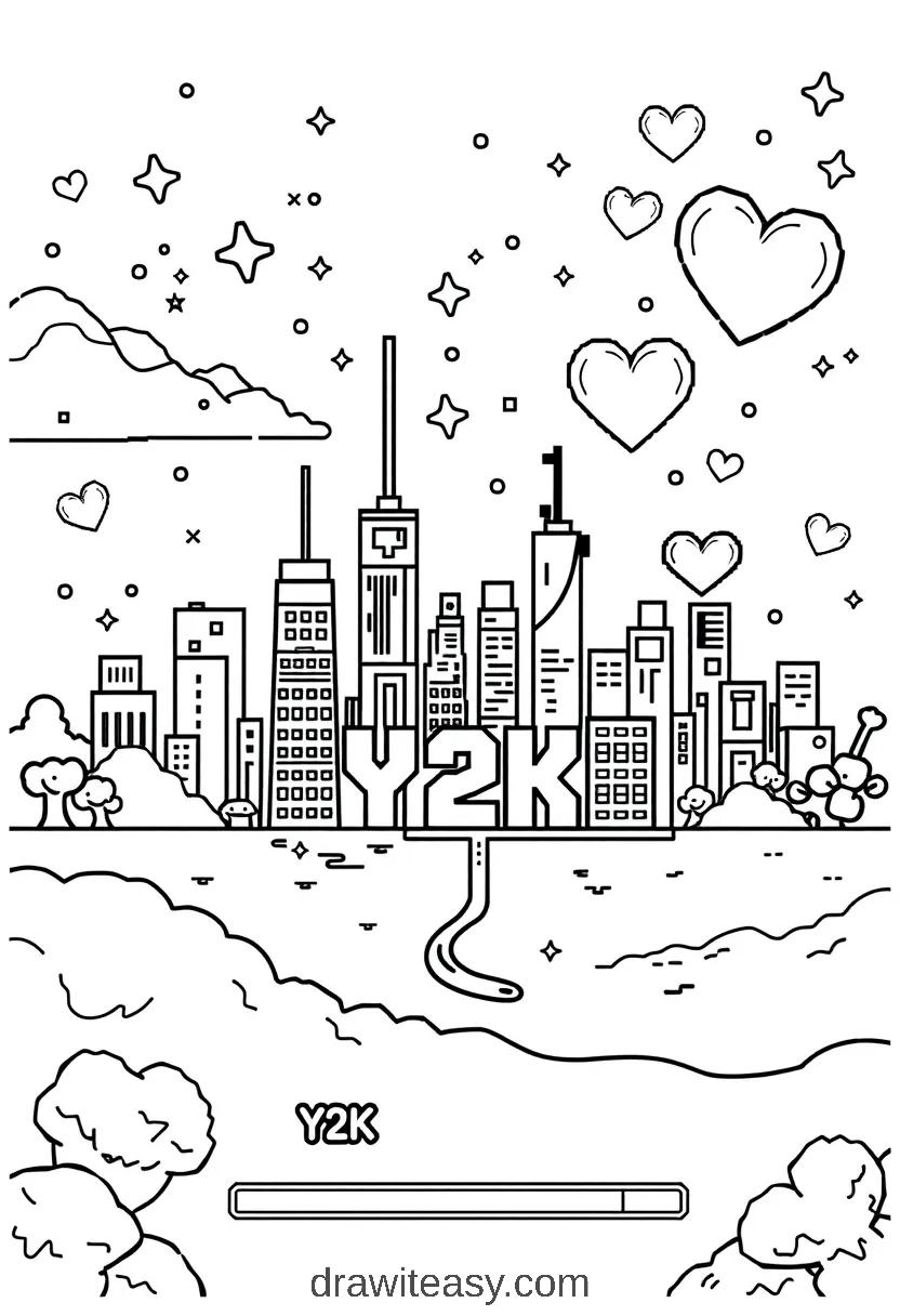 Super Cute! 20 Aesthetic Y2K Coloring Pages to Print - Draw It Easy